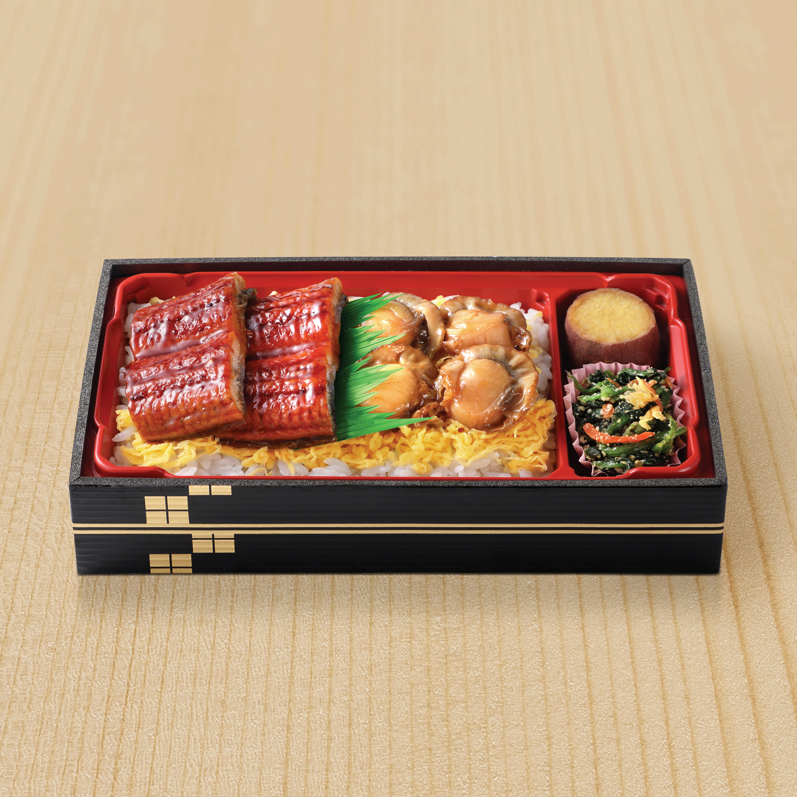 Teriyaki Grilled Aomori Scallop and Eel Bento - OMUSUBI